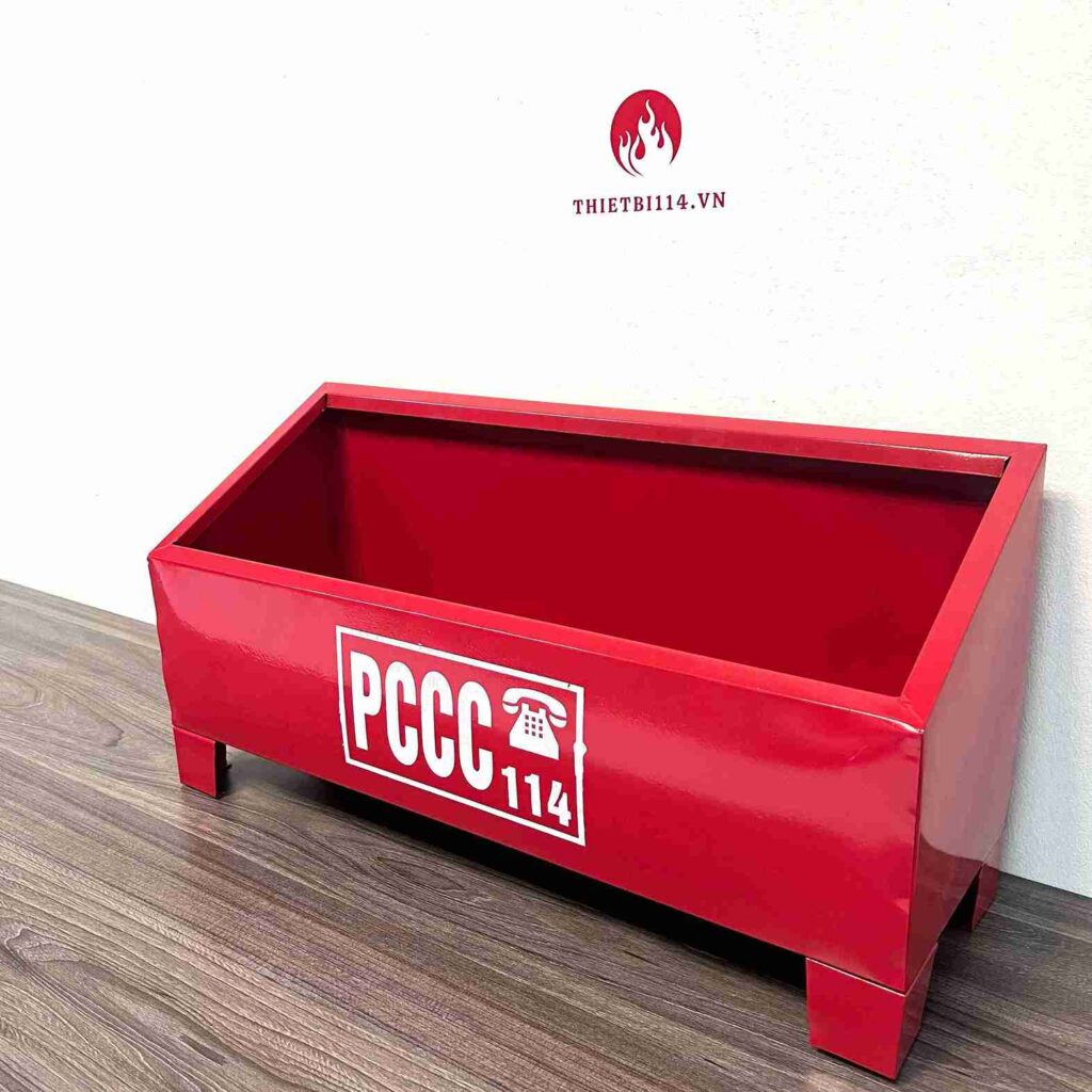 Kệ đựng 3 bình chữa cháy bằng tôn sơn tĩnh điện - Thiết bị PCCC 114
