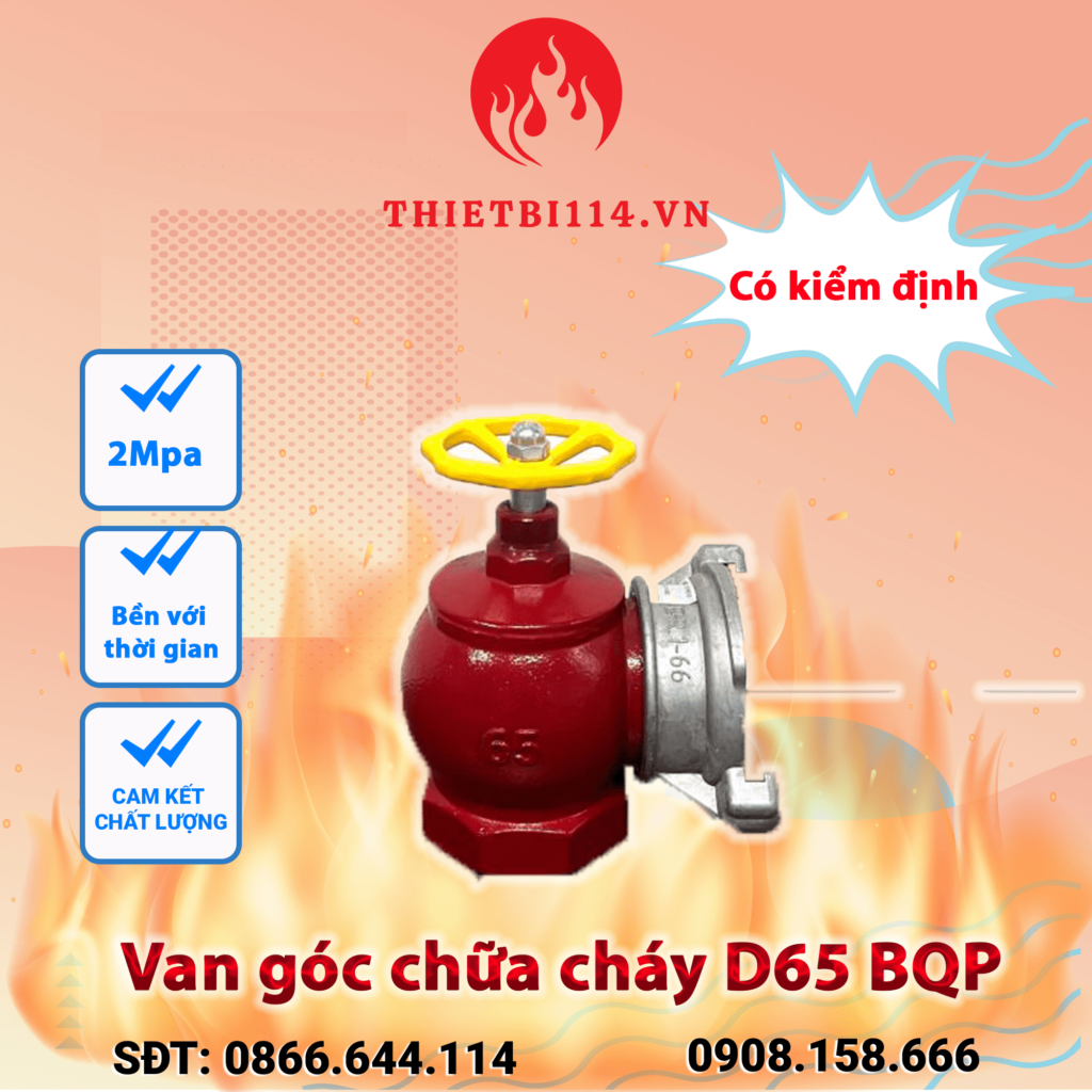 Van góc chữa cháy D65 BQP +Tem kiểm định - Thiết bị PCCC 114