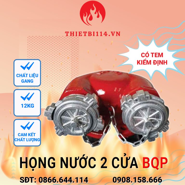Họng tiếp nước 2 cửa Bộ Quốc Phòng +Tem kiểm định - Thiết bị PCCC 114