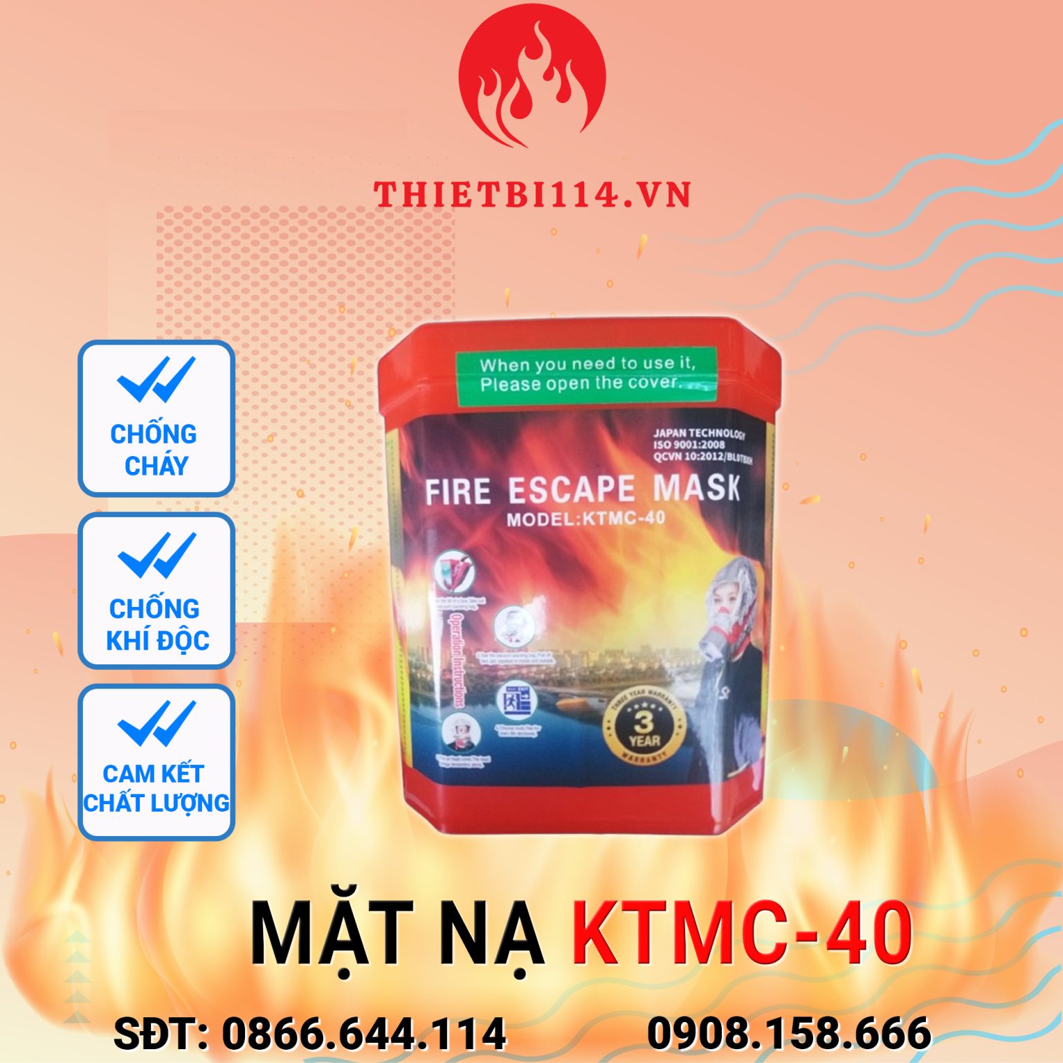 Mặt nạ phòng độc KTMC-40 - Thiết bị PCCC 114